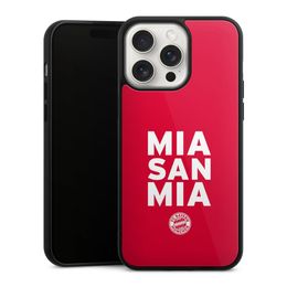 DeinDesign iPhone 15 Pro Max Handy Gallery Case Handyh&uuml;lle 9H Geh&auml;rtetes Glas R&uuml;ckseite H&uuml;lle Fcb Mia San Mia Fc Bayern M&uuml;nchen Gallery Case