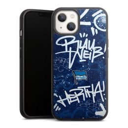 DeinDesign iPhone 13 Handy Gallery Case Handyh&uuml;lle 9H Geh&auml;rtetes Glas R&uuml;ckseite H&uuml;lle Official Licensed Product Hertha Bsc Graffiti Gallery Case