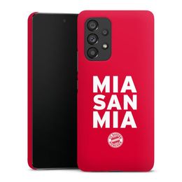 DeinDesign Galaxy A53 5G Handy Premium Case Smartphone Handyh&uuml;lle Schutzh&uuml;lle gl&auml;nzend Fc Bayern M&uuml;nchen Mia San Mia Fcb Premium Case