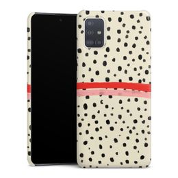 DeinDesign Galaxy A51 Handy Premium Case Smartphone Handyh&uuml;lle Schutzh&uuml;lle gl&auml;nzend Stripes Points Kunst Premium Case