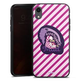DeinDesign iPhone Xr Handy Silikon H&uuml;lle Case schwarz Handyh&uuml;lle Disney Grinning Cat Alice In Wonderland