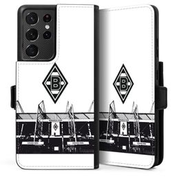 DeinDesign Galaxy S21 Ultra 5G Handy Klapph&uuml;lle Handyh&uuml;lle aus Kunst Leder schwarz Flip Case Stadium Die Fohlen Borussia M&ouml;nchengladbach Sideflip mit Lasche