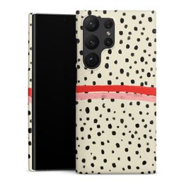 DeinDesign Galaxy S23 Ultra Handy Premium Case Smartphone Handyh&uuml;lle Schutzh&uuml;lle gl&auml;nzend Stripes Points Kunst Premium Case