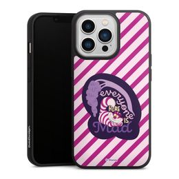 DeinDesign iPhone 13 Pro Handy Premium Silikon H&uuml;lle Handyh&uuml;lle schwarz Case Disney Grinning Cat Alice In Wonderland Silikon Premium Case