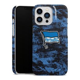 DeinDesign iPhone 13 Pro Handy Premium Case Smartphone Handyh&uuml;lle Schutzh&uuml;lle gl&auml;nzend Flag Hertha Bsc Logo Premium Case