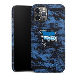DeinDesign iPhone 12 Pro Max Handy Premium Case Smartphone Handyh&uuml;lle Schutzh&uuml;lle matt Flag Hertha Bsc Logo Premium Case