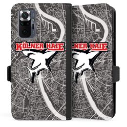 DeinDesign Xiaomi Redmi Note 10 Pro Handy Klapph&uuml;lle Handyh&uuml;lle aus Kunst Leder schwarz Flip Case K&ouml;lner Haie Ice Hockey Official Licensed Product Sideflip mit 