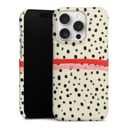 DeinDesign iPhone 15 Pro Handy Premium Case Smartphone Handyh&uuml;lle Schutzh&uuml;lle matt Stripes Points Kunst Premium Case