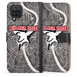 DeinDesign Galaxy A12 Handy Klapph&uuml;lle Handyh&uuml;lle aus Kunst Leder schwarz Flip Case K&ouml;lner Haie Ice Hockey Official Licensed Product Sideflip mit langer Lasche