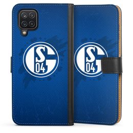 DeinDesign Galaxy A12 Handy Klapph&uuml;lle Handyh&uuml;lle aus Kunst Leder schwarz Flip Case Official Licensed Product Fc Schalke 04 Schalke 04 Sideflip mit langer Lasche