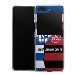 DeinDesign Galaxy Z Flip 5 Handy Hard Case Schutzh&uuml;lle transparent Smartphone Handy H&uuml;lle Fc Schalke 04 Friendship 1. Fc N&uuml;rnberg Hard Case