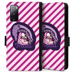 DeinDesign Galaxy S20 Handy Klapph&uuml;lle Handyh&uuml;lle aus Kunst Leder schwarz Flip Case Alice In Wonderland Disney Grinning Cat Sideflip mit Lasche