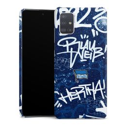 DeinDesign Galaxy A51 Handy Premium Case Smartphone Handyh&uuml;lle Schutzh&uuml;lle gl&auml;nzend Official Licensed Product Hertha Bsc Graffiti Premium Case