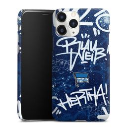 DeinDesign iPhone 11 Pro Handy Premium Case Smartphone Handyh&uuml;lle Schutzh&uuml;lle gl&auml;nzend Hertha Bsc Official Licensed Product Graffiti Premium Case