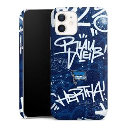 DeinDesign iPhone 12 Handy Premium Case Smartphone Handyh&uuml;lle Schutzh&uuml;lle matt Hertha Bsc Graffiti Official Licensed Product Premium Case