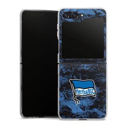 DeinDesign Galaxy Z Flip 5 Handy Hard Case Schutzh&uuml;lle transparent Smartphone Handy H&uuml;lle Hertha Bsc Flag Logo Hard Case