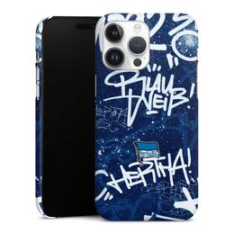 DeinDesign iPhone 14 Pro Max Handy Premium Case Smartphone Handyh&uuml;lle Schutzh&uuml;lle matt Official Licensed Product Hertha Bsc Graffiti Premium Case