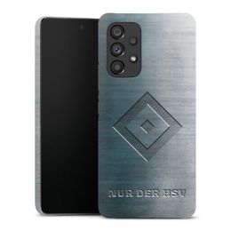 DeinDesign Galaxy A53 5G Handy Premium Case Smartphone Handyh&uuml;lle Schutzh&uuml;lle matt Hsv Metallic Look Hamburger Sv Premium Case