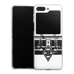 DeinDesign Galaxy Z Flip 5 Handy Hard Case Schutzh&uuml;lle transparent Smartphone Handy H&uuml;lle Borussia M&ouml;nchengladbach Die Fohlen Stadium Hard Case