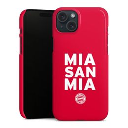 DeinDesign iPhone 15 Plus Handy Premium Case Smartphone Handyh&uuml;lle Schutzh&uuml;lle gl&auml;nzend Fcb Mia San Mia Fc Bayern M&uuml;nchen Premium Case