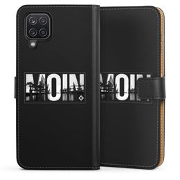 DeinDesign Galaxy A12 Handy Klapph&uuml;lle Handyh&uuml;lle aus Kunst Leder schwarz Flip Case Official Licensed Product Hamburger Sv Hsv Sideflip mit langer Lasche