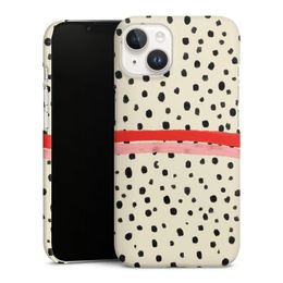 DeinDesign iPhone 14 Handy Premium Case Smartphone Handyh&uuml;lle Schutzh&uuml;lle matt Stripes Points Kunst Premium Case
