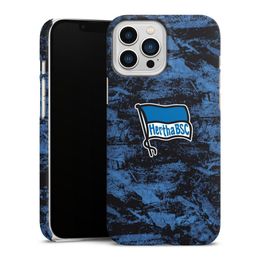 DeinDesign iPhone 13 Pro Max Handy Premium Case Smartphone Handyh&uuml;lle Schutzh&uuml;lle matt Flag Hertha Bsc Logo Premium Case