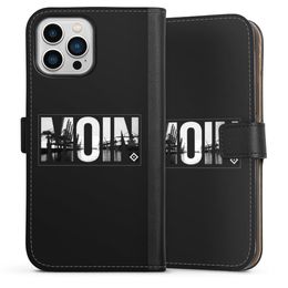 DeinDesign iPhone 13 Pro Max Handy Klapph&uuml;lle Handyh&uuml;lle aus Kunst Leder schwarz Flip Case Hamburger Sv Hsv Official Licensed Product Sideflip mit langer Lasche