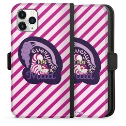 DeinDesign iPhone 11 Pro Handy Klapph&uuml;lle Handyh&uuml;lle aus Kunst Leder schwarz Flip Case Disney Grinning Cat Alice In Wonderland Sideflip mit Lasche