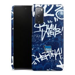 DeinDesign Galaxy S20 FE Handy Premium Case Smartphone Handyh&uuml;lle Schutzh&uuml;lle gl&auml;nzend Hertha Bsc Official Licensed Product Graffiti Premium Case
