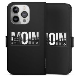 DeinDesign iPhone 14 Pro Handy Klapph&uuml;lle Handyh&uuml;lle aus Kunst Leder schwarz Flip Case Hamburger Sv Hsv Official Licensed Product Sideflip mit langer Lasche