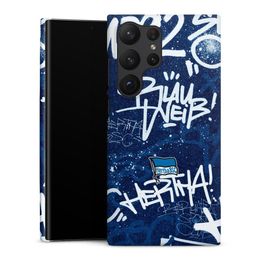 DeinDesign Galaxy S23 Ultra Handy Premium Case Smartphone Handyh&uuml;lle Schutzh&uuml;lle matt Official Licensed Product Hertha Bsc Graffiti Premium Case
