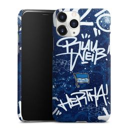 DeinDesign iPhone 11 Pro Handy Premium Case Smartphone Handyh&uuml;lle Schutzh&uuml;lle matt Hertha Bsc Official Licensed Product Graffiti Premium Case