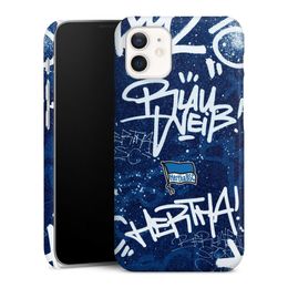 DeinDesign iPhone 12 mini Handy Premium Case Smartphone Handyh&uuml;lle Schutzh&uuml;lle gl&auml;nzend Hertha Bsc Graffiti Official Licensed Product Premium Case