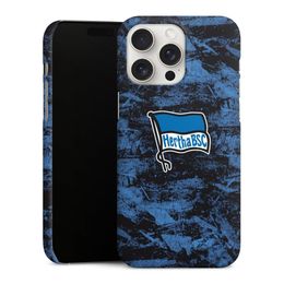 DeinDesign iPhone 15 Pro Max Handy Premium Case Smartphone Handyh&uuml;lle Schutzh&uuml;lle matt Flag Hertha Bsc Logo Premium Case