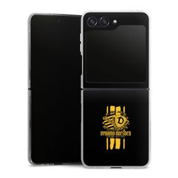DeinDesign Galaxy Z Flip 5 Handy Hard Case Schutzh&uuml;lle transparent Smartphone Handy H&uuml;lle Sgd Statement Sg Dynamo Dresden Hard Case
