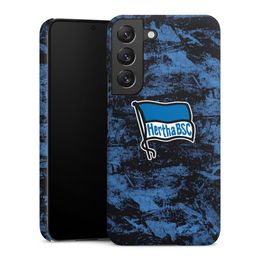 DeinDesign Galaxy S22 Handy Premium Case Smartphone Handyh&uuml;lle Schutzh&uuml;lle matt Flag Hertha Bsc Logo Premium Case