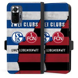 DeinDesign Xiaomi Redmi Note 10 Pro Handy Klapph&uuml;lle Handyh&uuml;lle aus Kunst Leder schwarz Flip Case 1. Fc N&uuml;rnberg Friendship Fc Schalke 04 Sideflip mit langer 