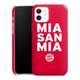 DeinDesign iPhone 12 Handy Premium Case Smartphone Handyh&uuml;lle Schutzh&uuml;lle gl&auml;nzend Fc Bayern M&uuml;nchen Mia San Mia Fcb Premium Case