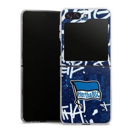 DeinDesign Galaxy Z Flip 5 Handy Hard Case Schutzh&uuml;lle transparent Smartphone Handy H&uuml;lle Hertha Bsc Official Licensed Product Graffiti Hard Case