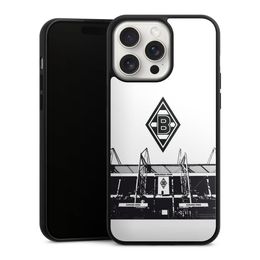 DeinDesign iPhone 15 Pro Max Handy Gallery Case Handyh&uuml;lle 9H Geh&auml;rtetes Glas R&uuml;ckseite H&uuml;lle Stadium Die Fohlen Borussia M&ouml;nchengladbach Gallery Case