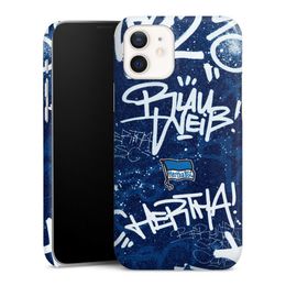 DeinDesign iPhone 12 Handy Premium Case Smartphone Handyh&uuml;lle Schutzh&uuml;lle gl&auml;nzend Official Licensed Product Hertha Bsc Graffiti Premium Case
