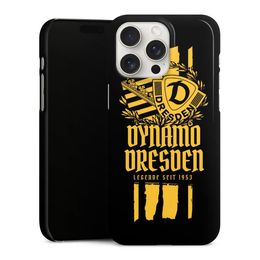 DeinDesign iPhone 15 Pro Max Handy Premium Case Smartphone Handyh&uuml;lle Schutzh&uuml;lle gl&auml;nzend Sg Dynamo Dresden Statement Sgd Premium Case