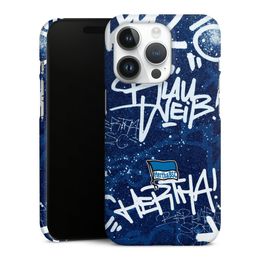 DeinDesign iPhone 14 Pro Handy Premium Case Smartphone Handyh&uuml;lle Schutzh&uuml;lle matt Official Licensed Product Hertha Bsc Graffiti Premium Case