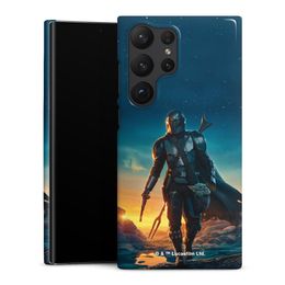 DeinDesign Galaxy S23 Ultra Handy Premium Case Smartphone Handyh&uuml;lle Schutzh&uuml;lle gl&auml;nzend Star Wars The Mandalorian Sunset Premium Case