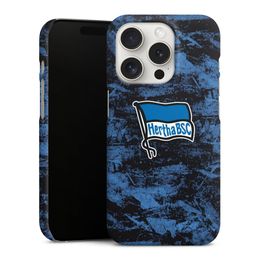DeinDesign iPhone 15 Pro Handy Premium Case Smartphone Handyh&uuml;lle Schutzh&uuml;lle matt Flag Hertha Bsc Logo Premium Case
