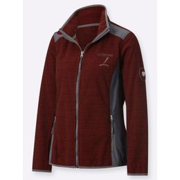 WITT Damen Fleecejacke mit Kontrast-Eins&auml;tzen, erdbeere-anthrazit-meliert, Gr&ouml;&szlig;e 54
