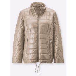 WITT Damen Steppjacke mit Tunnelzug am Saum, beige, Gr&ouml;&szlig;e 36