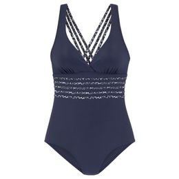Lascana Damen Badeanzug, marine-leo, Gr&ouml;&szlig;e 48B