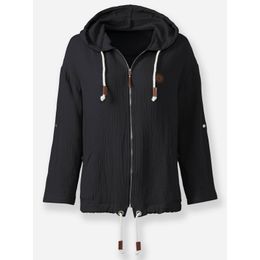 WITT Damen Blusenjacke in Musselin-Qualit&auml;t, schwarz, Gr&ouml;&szlig;e 42